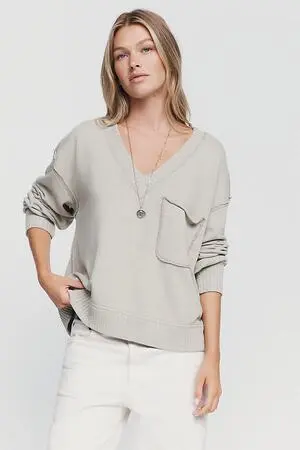 PILCRO Montana Pocket Knit Top - Light Green