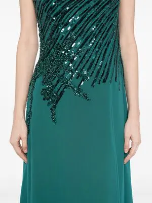 SAIID KOBEISY One-shoulder Gown - Green