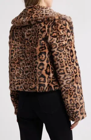 NIKKI LUND Liza Print Faux Fur Jacket
