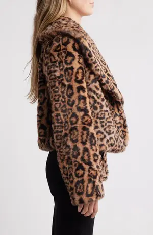 NIKKI LUND Liza Print Faux Fur Jacket