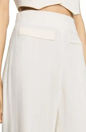 Sandro Sequin Striped Suit Trousers - Ecru