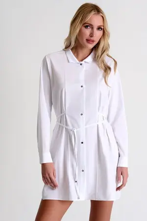 Shan Poplin Shirt Tunic - White