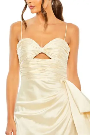Mac Duggal Strapless Cut-out Bow Gown