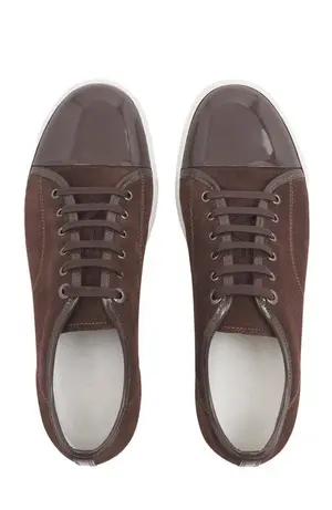 LANVIN Dbb1 Leather And Suede Sneakers - Dark Brown