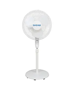 HURRICANE Supreme 16" 3 Speed Oscillating Stand Pedestal Fan With Remote - White