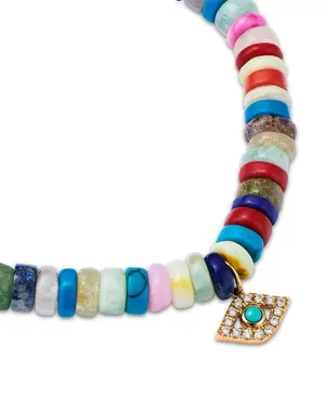 SYDNEY EVAN 14k Yellow Turquoise & Diamond Evil Eye Bracelet