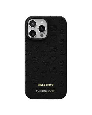 MAISON DE SABRE Hello Kitty Leather Phone Case - Black Caviar