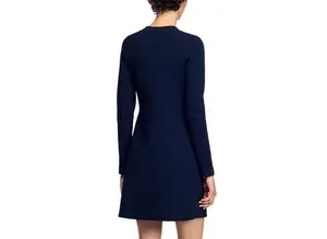 Sandro Short Button-up Knit Dress - Navy Blue