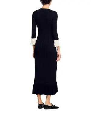 Sandro Two Tone Knit Maxi Dress