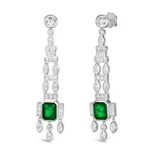 ANNA ZUCKERMAN Onassis Drop Earrings - Emerald