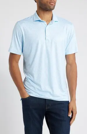 Johnnie-o It's About Time Watch Print Prep-formance Golf Polo Maliblu