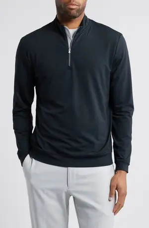 Johnnie-o Motion Performance Quarter Zip Pullover - Black