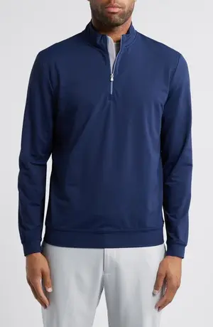 Johnnie-o Motion Performance Quarter Zip Pullover - Navy