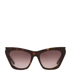 Saint Laurent Injected Sl 214 Kate Sunglasses - Brown