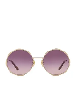 Chloé Ch0184s Metal Sunglasses - Gold