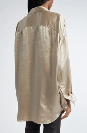 R13 Drop Neck Satin Shirt