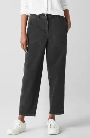 Eileen Fisher Ankle Lantern Jeans - Black