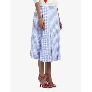 Marni Seersucker Checked Midi Skirt