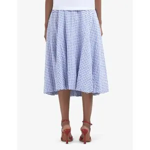 Marni Seersucker Checked Midi Skirt