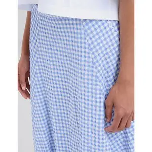 Marni Seersucker Checked Midi Skirt