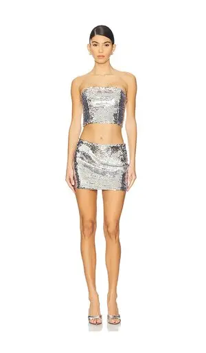 Sequined Mini Skirt Sets