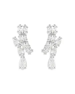 SWAROVSKI Matrix Crystal Drop Earrings - Silver
