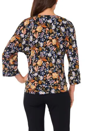 Chaus Floral Print Side Tie Top