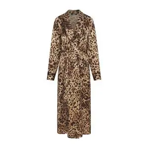 SKIMS X Dolce&gabbana Silk Long Robe - Leopard