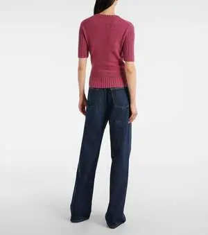 Khaite Mia Cashmere Ribbed Sweater - Red