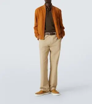 TOD'S Cotton-blend Wide-leg Chinos - Beige