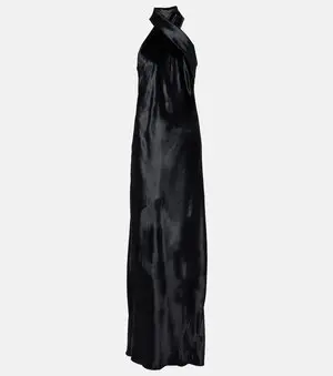 Galvan Pandora Halterneck Gown - Black