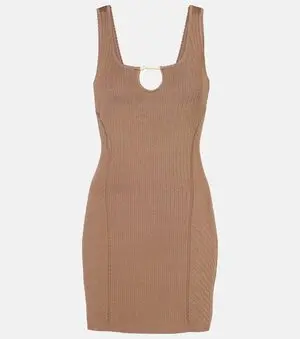 Jacquemus Sierra Ribbed-knit Minidress - Black