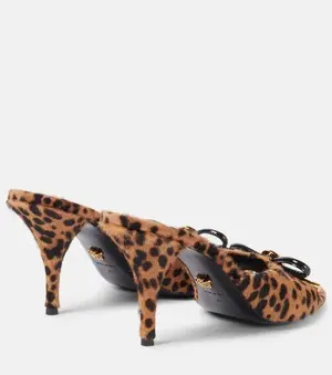 Versace Leopard Shearling Mules