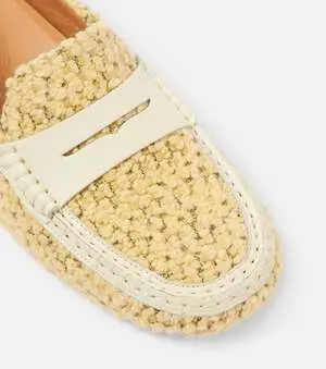 TOD'S Gommino Bouclé Driving Shoes - Yellow