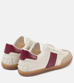 TOD'S Tabs Suede-trimmed Leather Sneakers