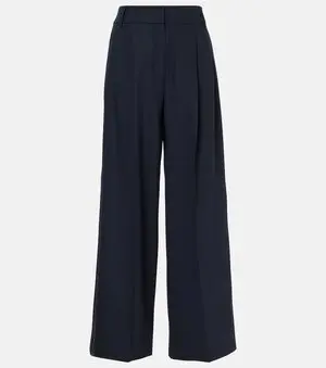 Max Mara Nichols Virgin Wool Wide-leg Pants - Blue