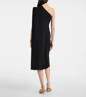 Bottega Veneta One-shoulder Crepe Midi Dress - Black