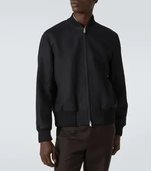 LARDINI Linen Bomber Jacket