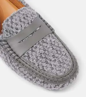 TOD'S Gommino Bouclé Driving Shoes - Grey