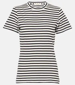 NILI LOTAN Mariela Striped T-shirt - Black