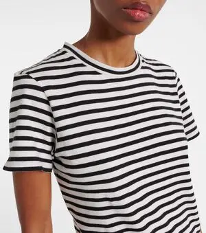 NILI LOTAN Mariela Striped T-shirt - Black