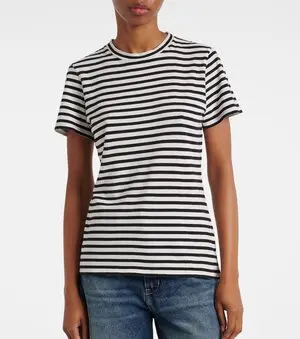NILI LOTAN Mariela Striped T-shirt - Black