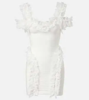 SELF-PORTRAIT X Christopher Kane Lace-trimmed Minidress - White