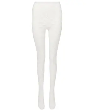 SELF-PORTRAIT Floral Lace Tights - White