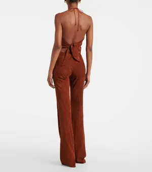 Stouls Gege Flared Leather Pants - Brown