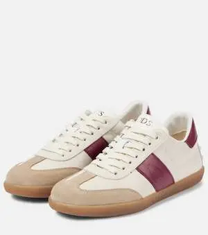 TOD'S Tabs Suede-trimmed Leather Sneakers
