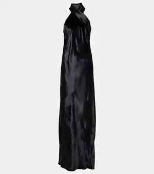 Galvan Pandora Halterneck Gown - Black