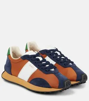 TOD'S T-vintage Leather And Suede-trimmed Sneakers