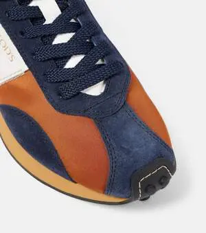 TOD'S T-vintage Leather And Suede-trimmed Sneakers