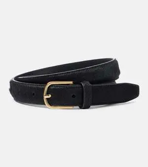TOTEME Calf Hair Leather Belt - Black